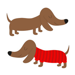 Dachshund dog breed set cute cartoon character Vector Image
