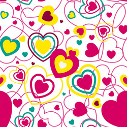 Yellow heart shape seamless background template Vector Image