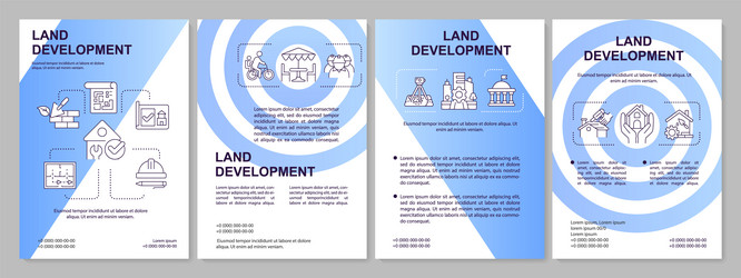 Land Development Blue Brochure Template Royalty Free Vector