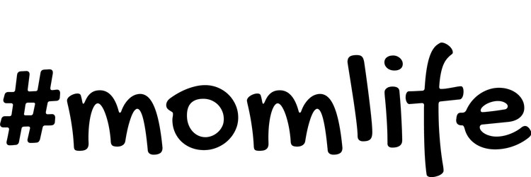 Momlife text or word hashtag isolated on white Vector Image