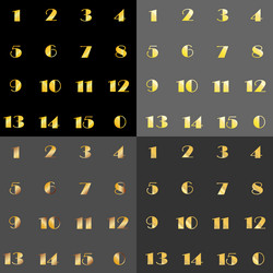 4 four number golden yellow metal letter Vector Image