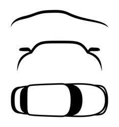 Car hood line icon parts concept bonnet Royalty Free Vector