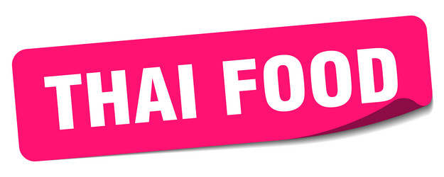 Thai food sticker thai food label Royalty Free Vector Image