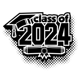 2024 graduate class logo Royalty Free Vector Image