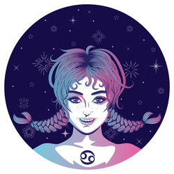 Cancer girl avatar Royalty Free Vector Image - VectorStock