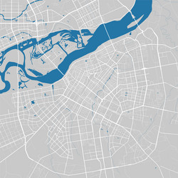 Detailed map poster of harbin city linear print Vector Image