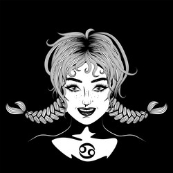 Cancer girl avatar Royalty Free Vector Image - VectorStock