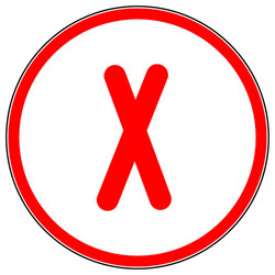 Cross red sign in red circle Royalty Free Vector Image