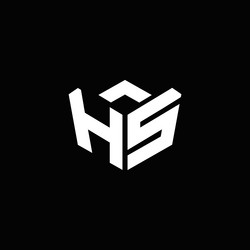 Hs logo monogram with emblem shape combination Vector Image