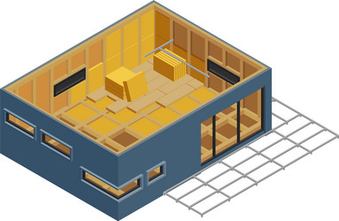 Modular building skeleton composition Royalty Free Vector