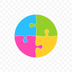 Puzzle icon of four pieces jigsaw game icon Vector Image