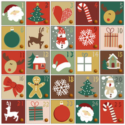 Advent stamps calendar Royalty Free Vector Image