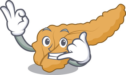 Crying pancreas mascot cartoon style Royalty Free Vector