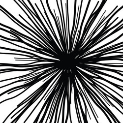 Linear hand drawing curved light rays Royalty Free Vector