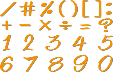 Donut cartoon numbers and math signs set Vector Image