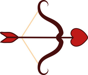 Archer weapon with heart symbol Royalty Free Vector Image