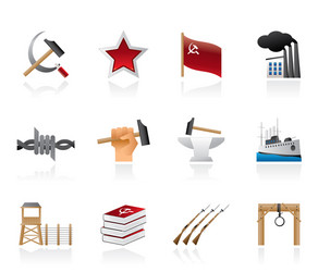 Communism socialism and revolution icons Vector Image