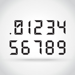 Digital numbers set number font text Royalty Free Vector