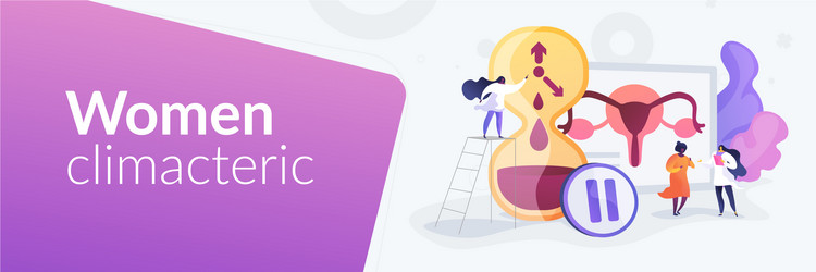 Menopause concept banner header Royalty Free Vector Image