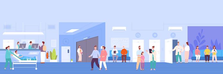 People sitting in queue patients waiting Vector Image