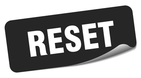 Reset sticker label Royalty Free Vector Image - VectorStock