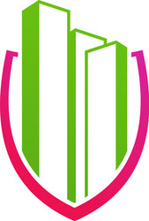 Shield city logo template creative building logo Vector Image