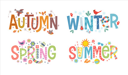 Spring word handwritten with elegant cursive Vector Image