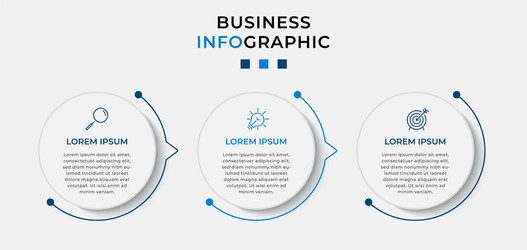 Business timeline infographics with 3 steps Vector Image