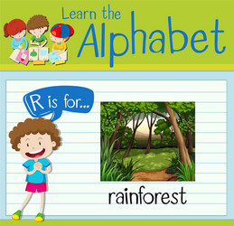 Flashcard letter r is for robot Royalty Free Vector Image