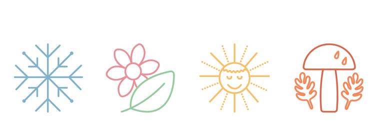 Four seasons icon set Royalty Free Vector Image