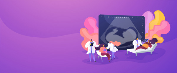 Maternity services concept banner header Vector Image