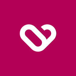 Modern letter v love heart logo design Royalty Free Vector