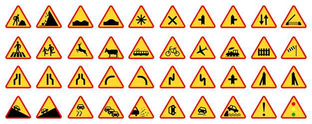 Priority road signs mandatory road signs traffic Vector Image