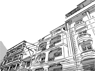 Sketch of city life Royalty Free Vector Image - VectorStock