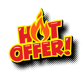 Hot offer promotion sticker Royalty Free Vector Image