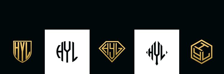 Initial letters gmt logo designs bundle Royalty Free Vector