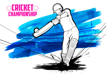 Group cricket players action cartoon sport Vector Image