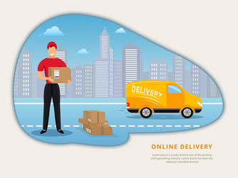 Shipping cargo delivery service on banner design Vector Image