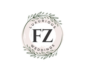 Fz initials letter wedding monogram logos Vector Image
