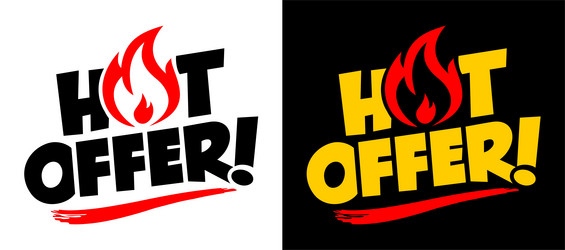 Hot offer promotion sticker Royalty Free Vector Image