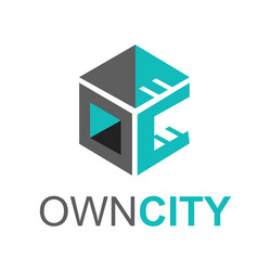 Letter oc with building logo template design Vector Image