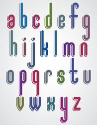Rounded cartoon colorful lowercase letters Vector Image