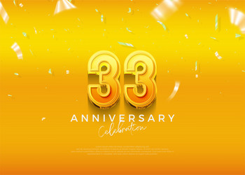 33rd anniversary golden premium design Royalty Free Vector