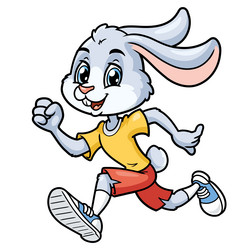 Cartoon rabbit running Royalty Free Vector Image