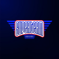 Sport emblem typography super team hero logotype Vector Image