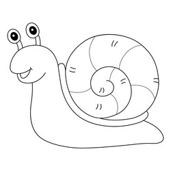 Spring snail with mushroom coloring Royalty Free Vector