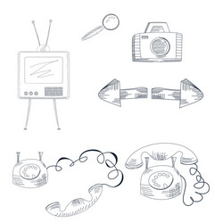 Invention doodle website template design Vector Image