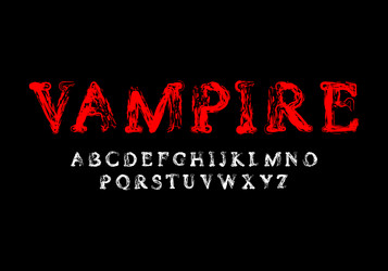 Serif font with a retro horror style fonts Vector Image