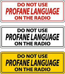 Do not use profane language label sign on white Vector Image