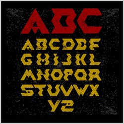 Font from triangles - set Royalty Free Vector Image